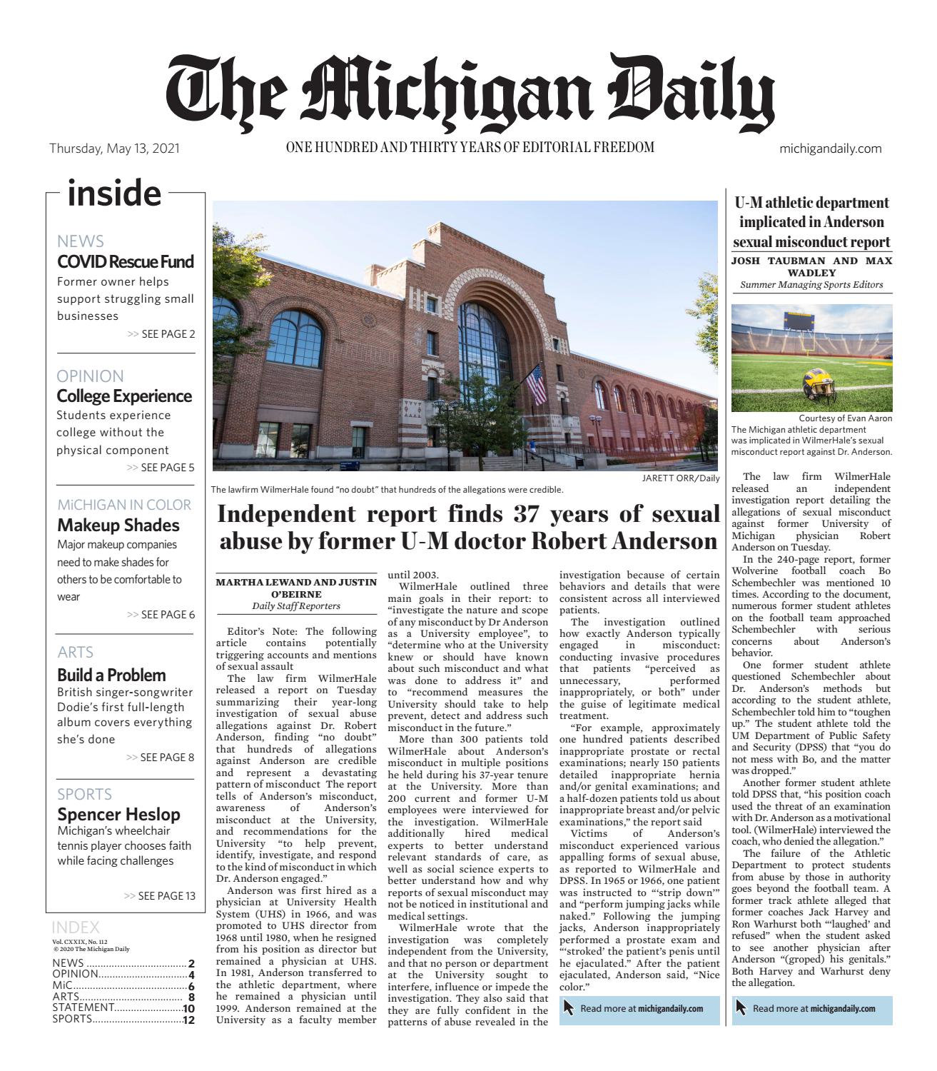 2021-05-13 by The Michigan Daily - Issuu