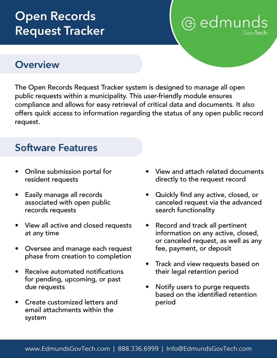 Open Records Request Tracker by Edmunds GovTech - Issuu