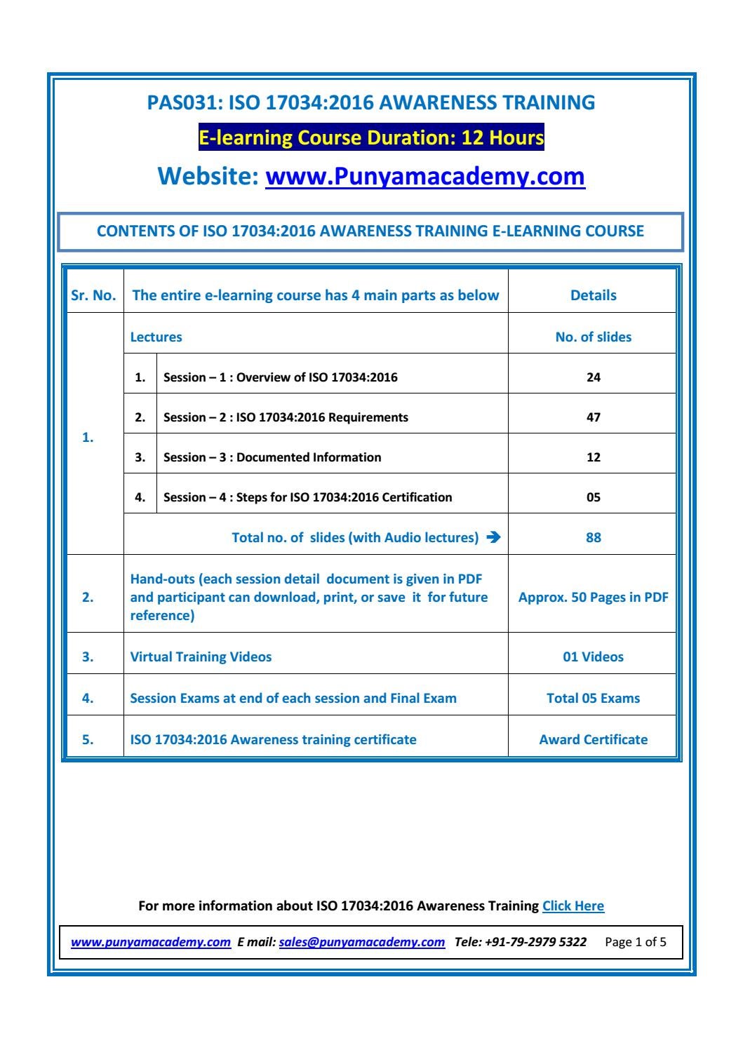 ISO 17034 Awareness Training Online by Punyam Academy - Issuu