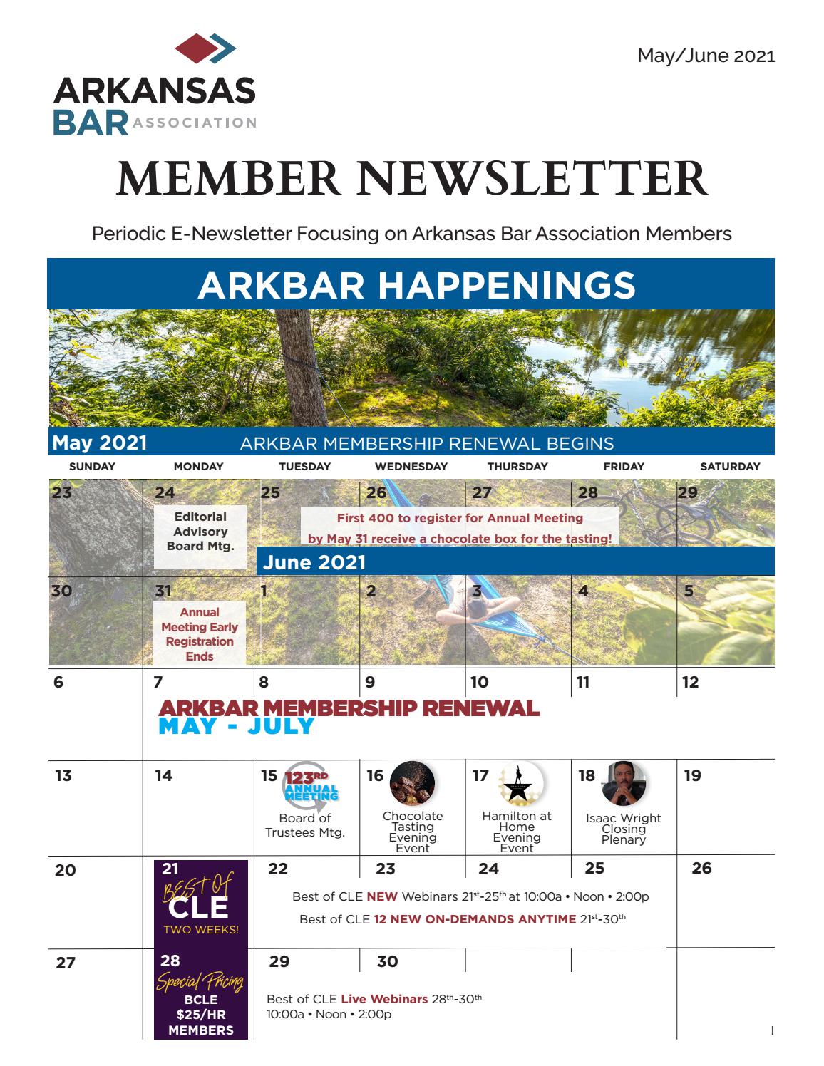 Member Newsletter May/June by Arkansas Bar Association - Issuu