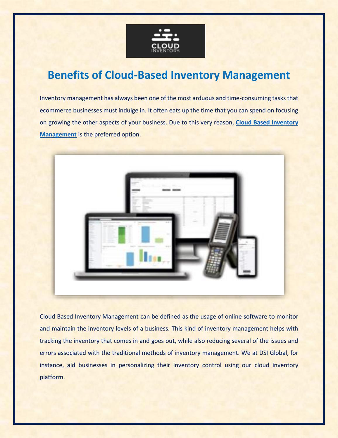 Benefits of Cloud Based Inventory Management and Inventory Control ...