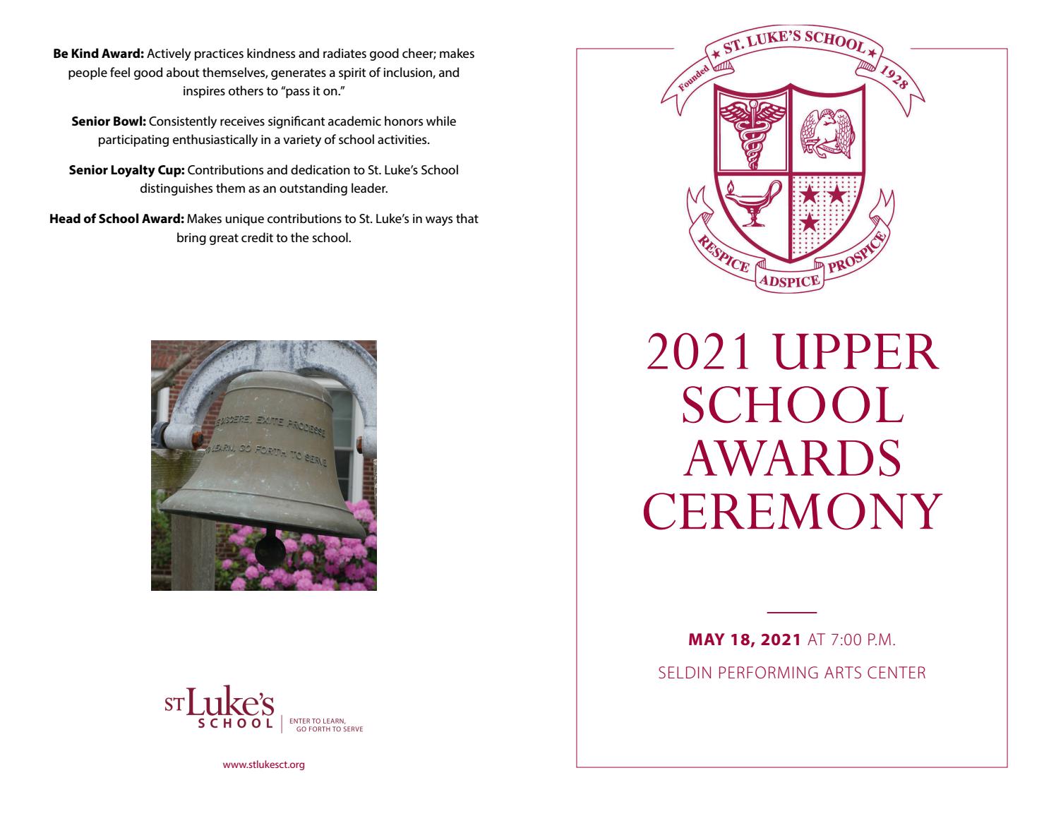 St. Luke's 2021 Upper School Awards Ceremony Program by St. Luke's ...