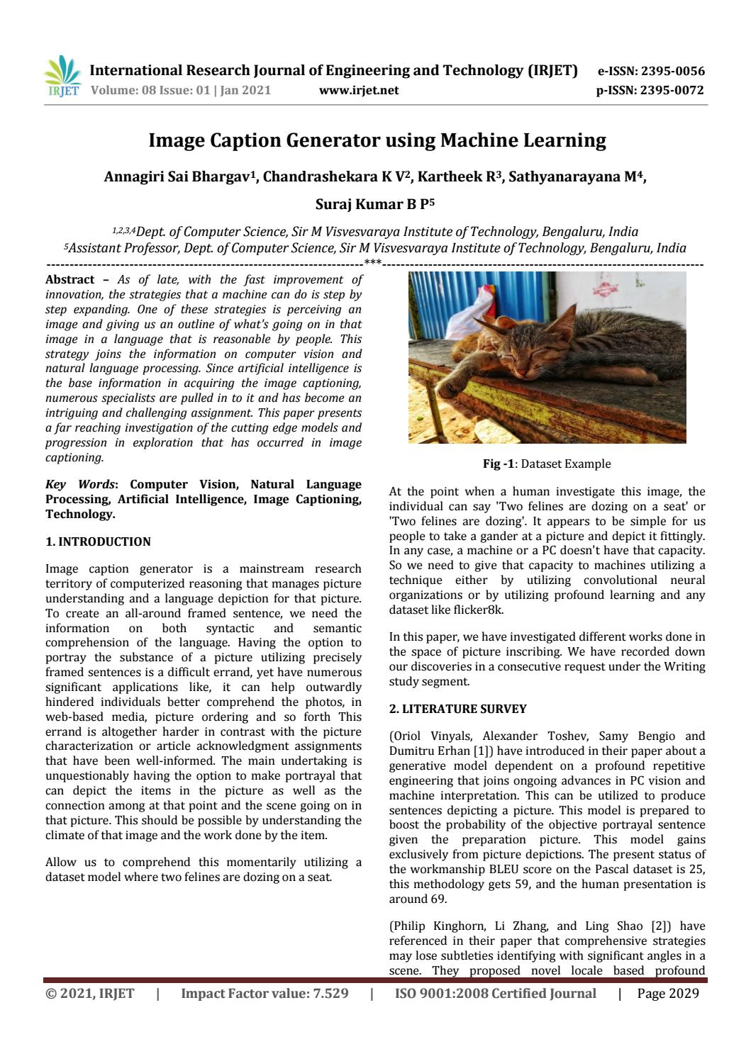 IRJET- Image Caption Generator using Machine Learning by IRJET Journal ...