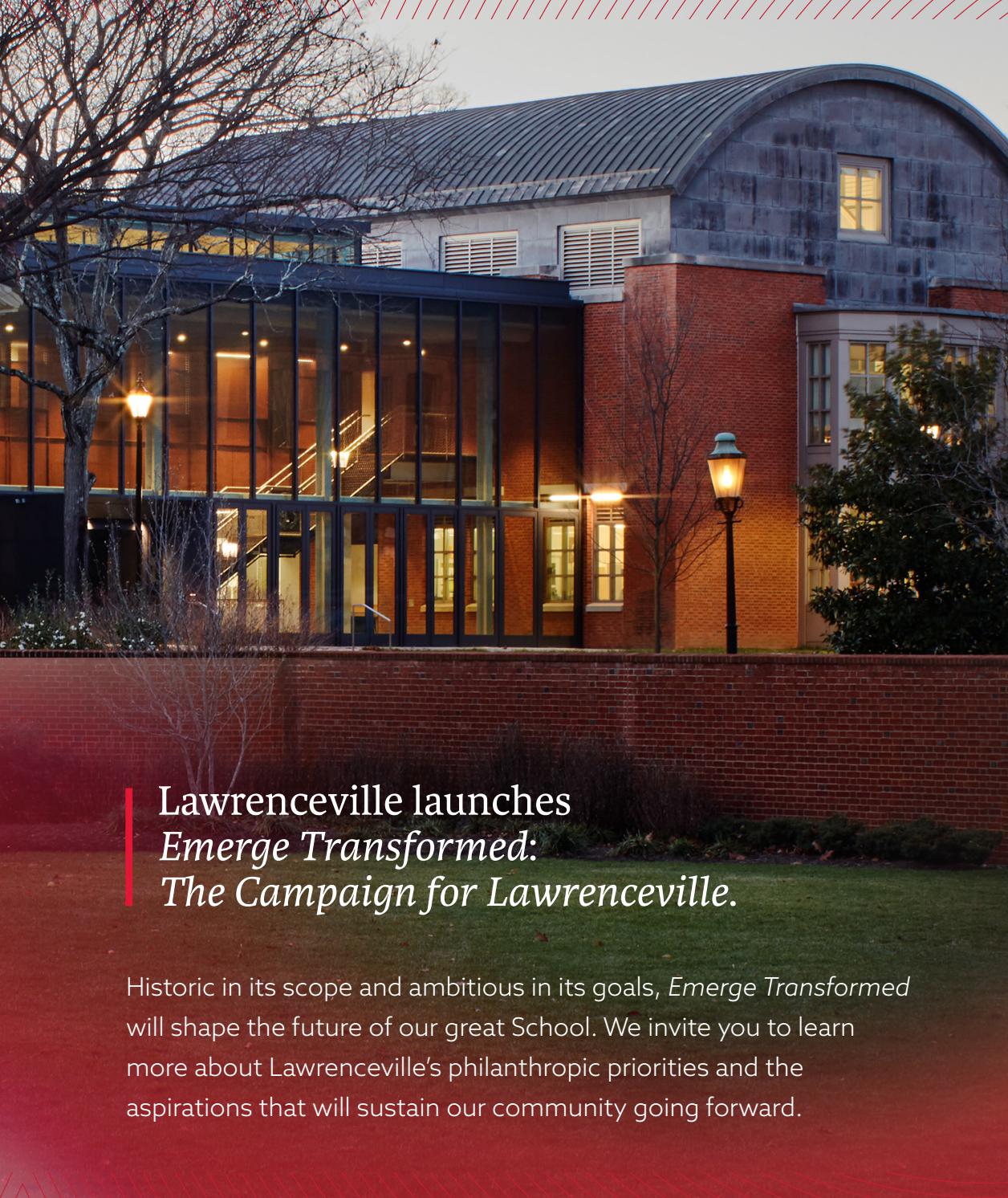 Emerge Transformed: The Campaign for Lawrenceville by The Lawrenceville ...