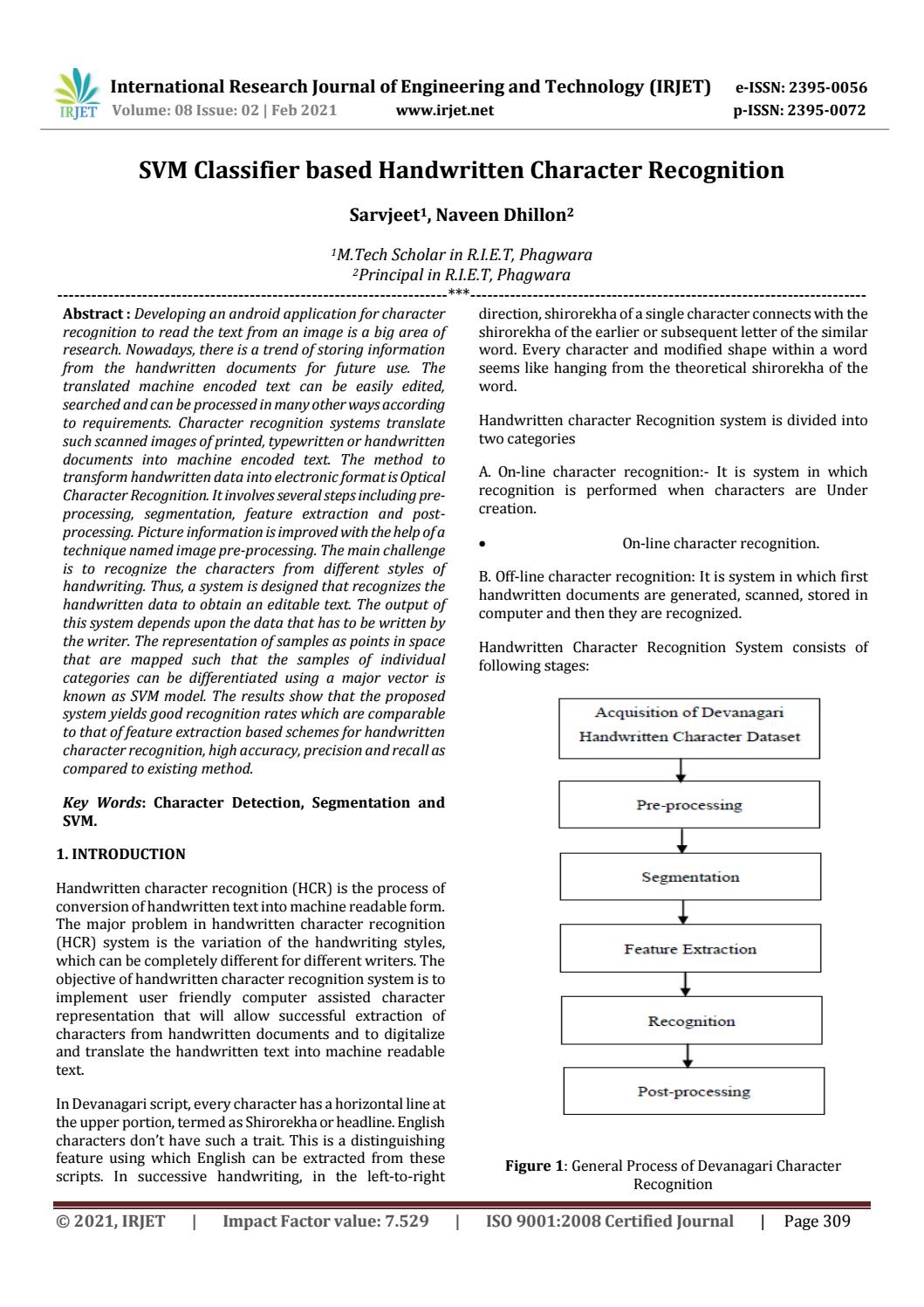 IRJET- SVM Classifier based Handwritten Character Recognition by IRJET Journal - Issuu