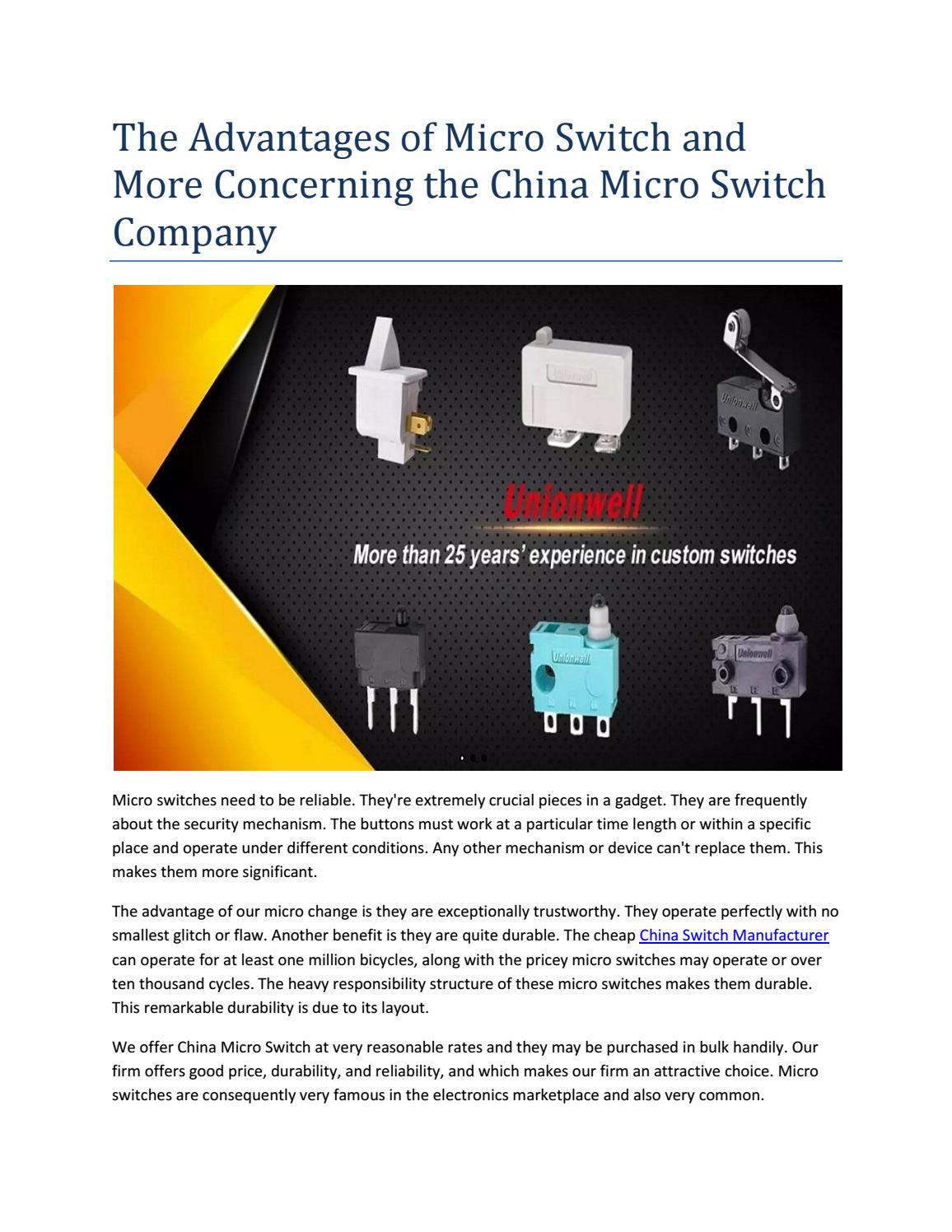The Advantages of Micro Switch and More Concerning the China Micro ...