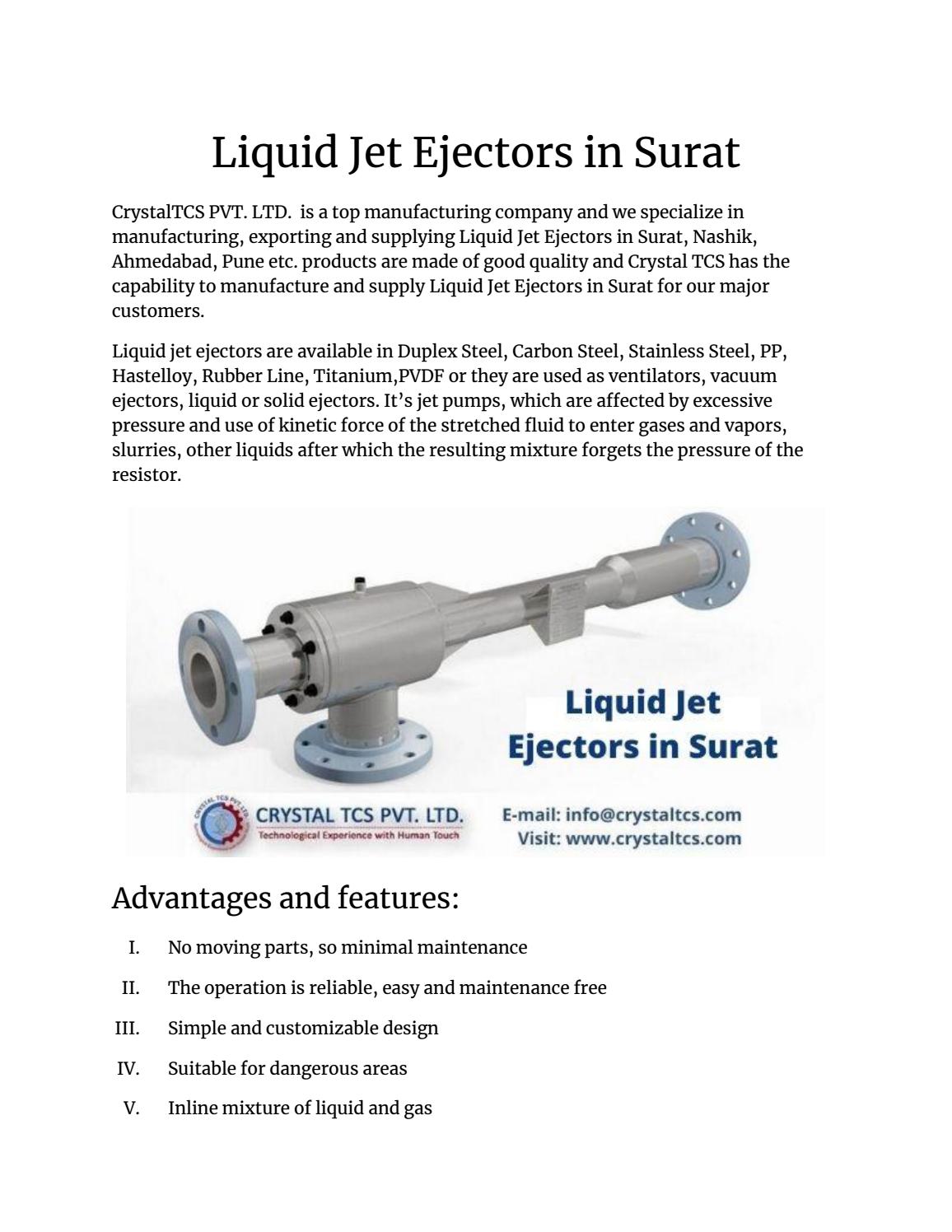 Liquid Jet Ejectors in Surat by crystaltcs - Issuu