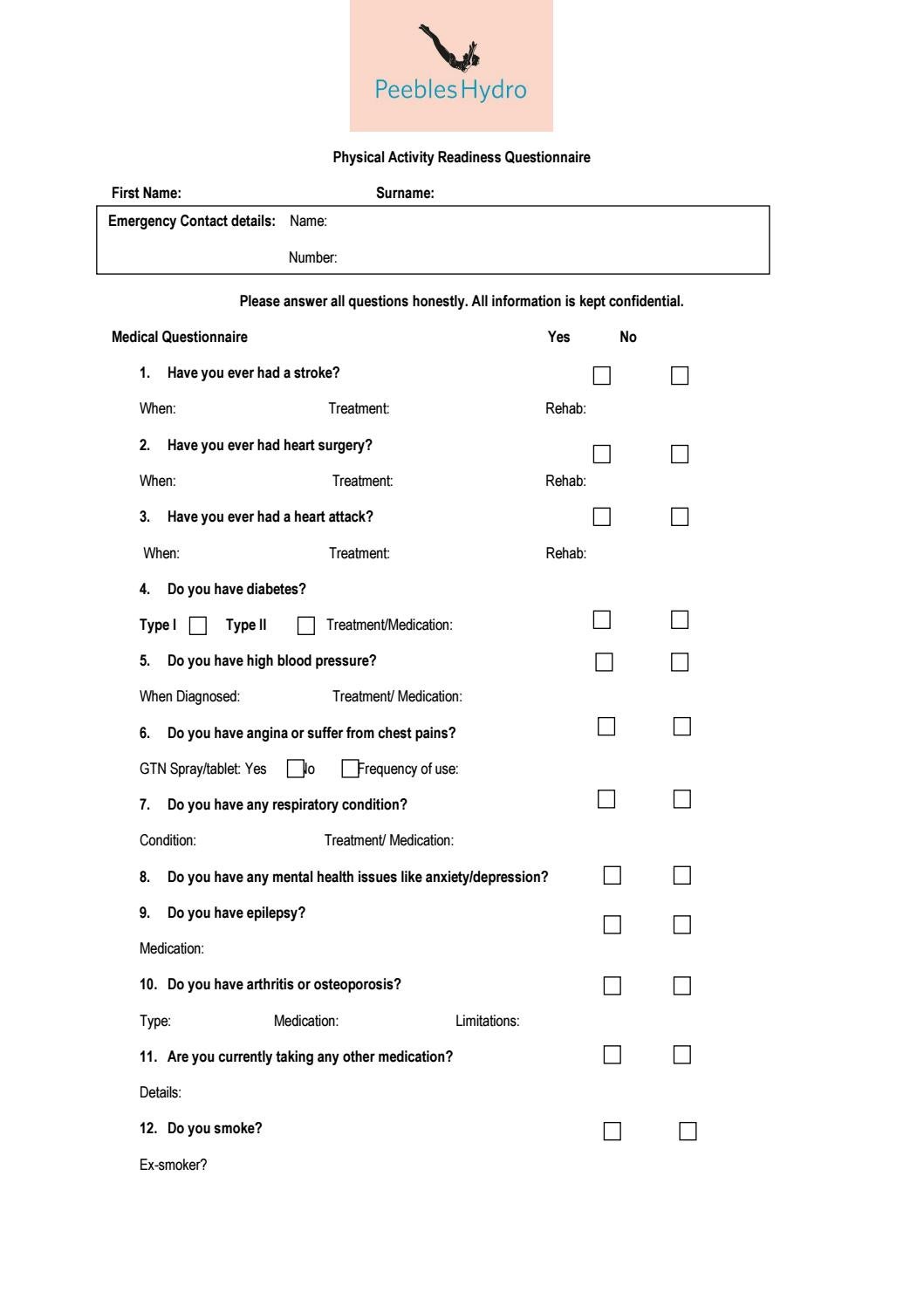 PARQ Leisure Form by Peebles Hydro - Issuu