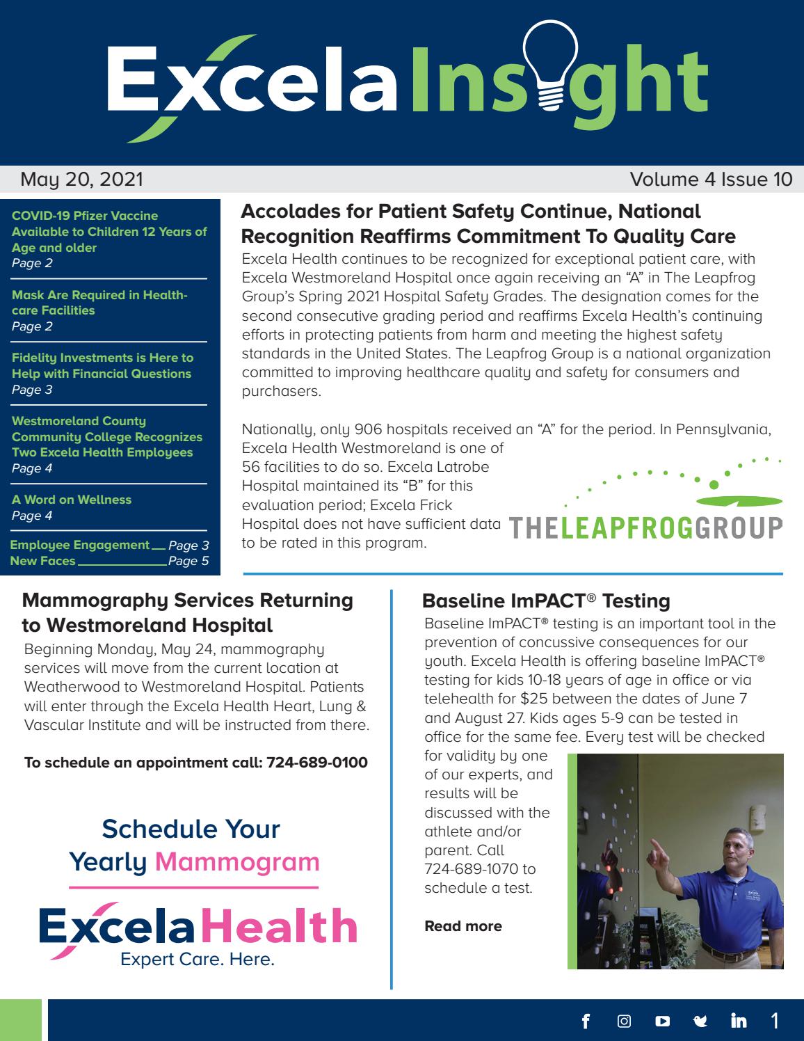 Excela Insight 5/20/2021 by Independence Health System - Issuu