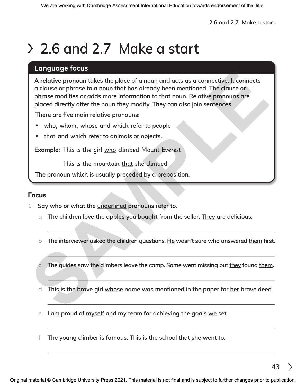 Cambridge Primary English Workbook 6 with Digital Access Sample by ...