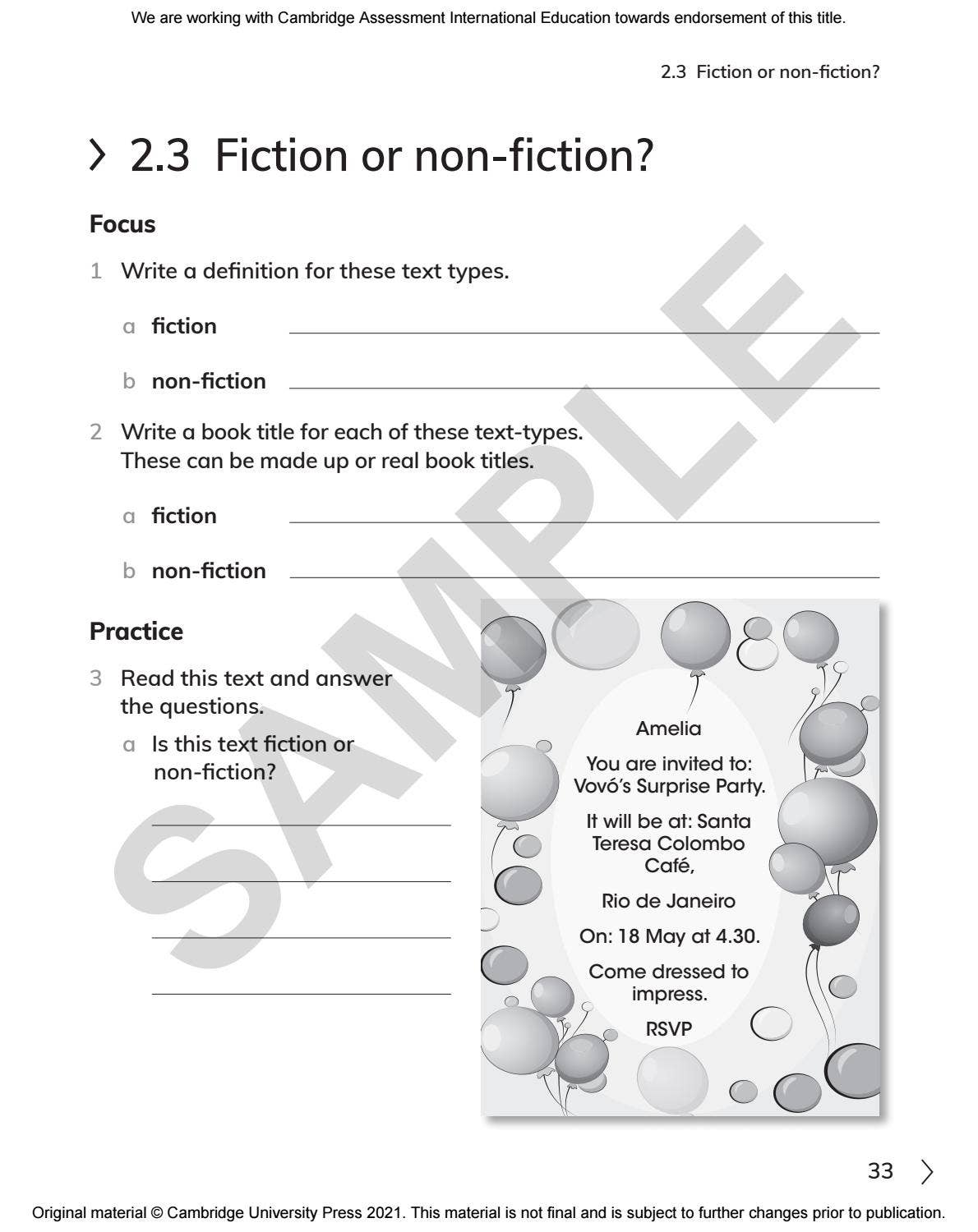Cambridge Primary English Workbook 3 with Digital Access Sample by ...