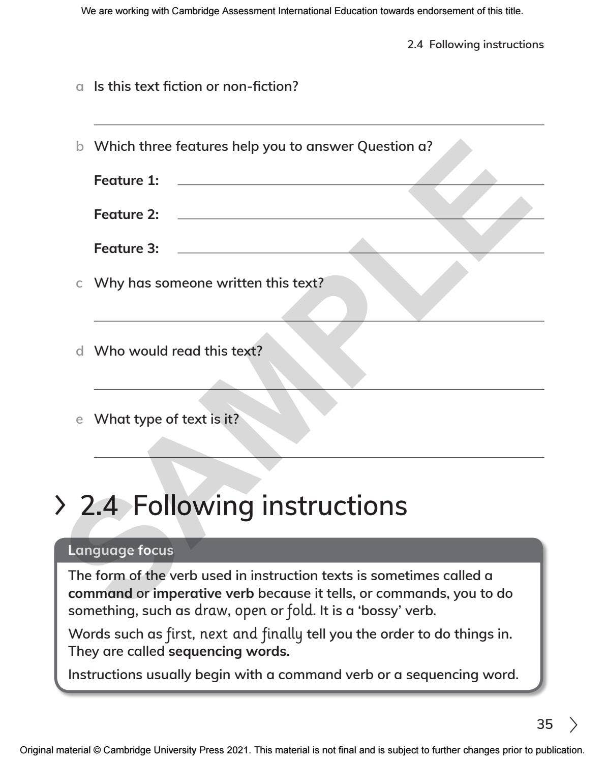 Cambridge Primary English Workbook 3 with Digital Access Sample by ...