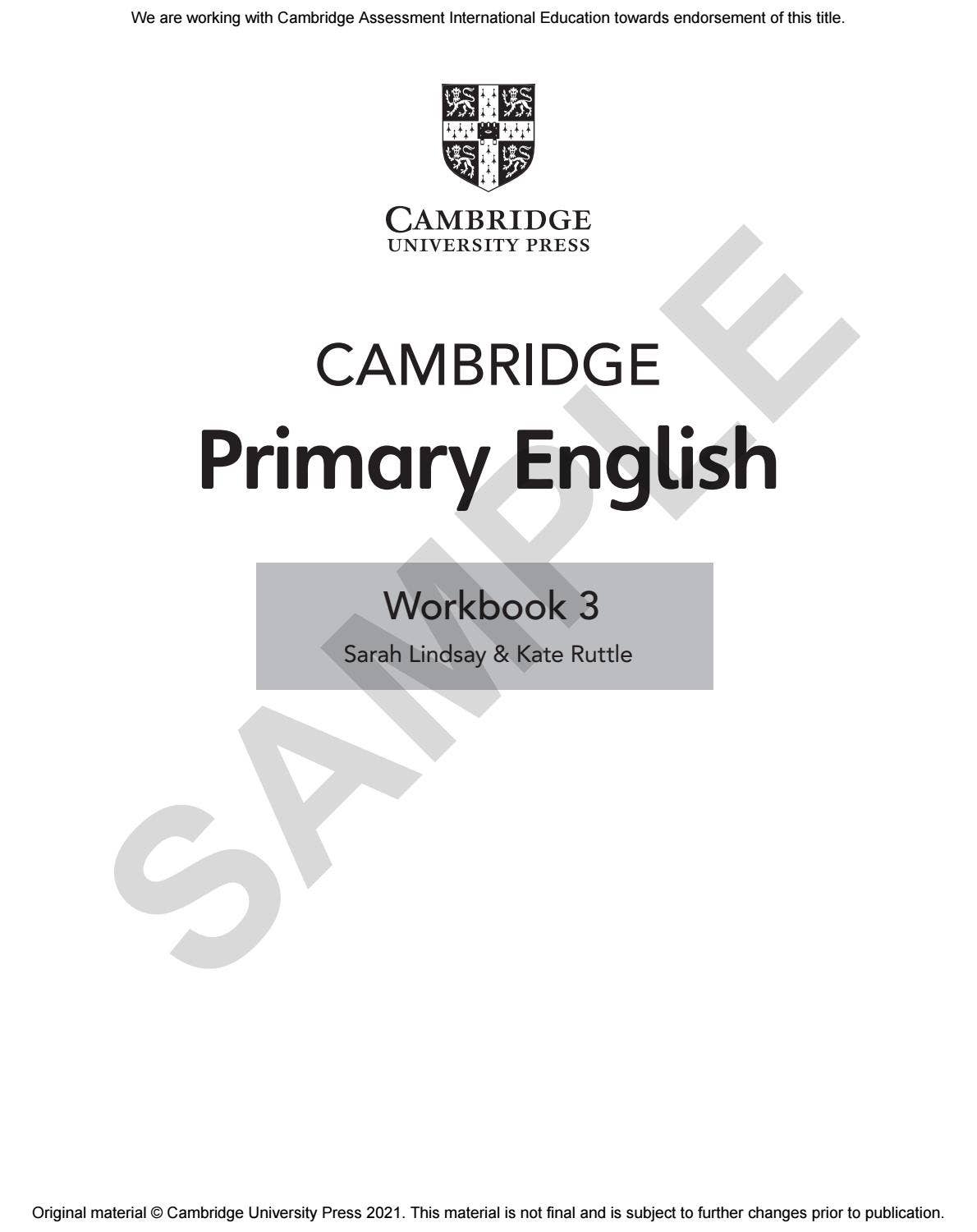 Cambridge Primary English Workbook 3 with Digital Access Sample by ...