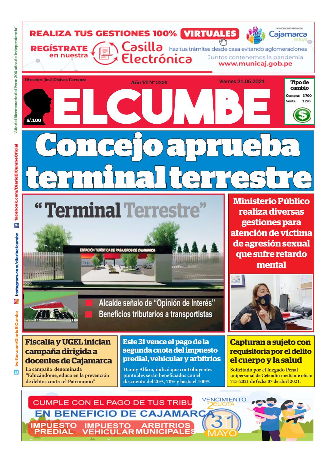 Diario El Cumbe 21 de mayo 2021 by Diario El Cumbe - Issuu