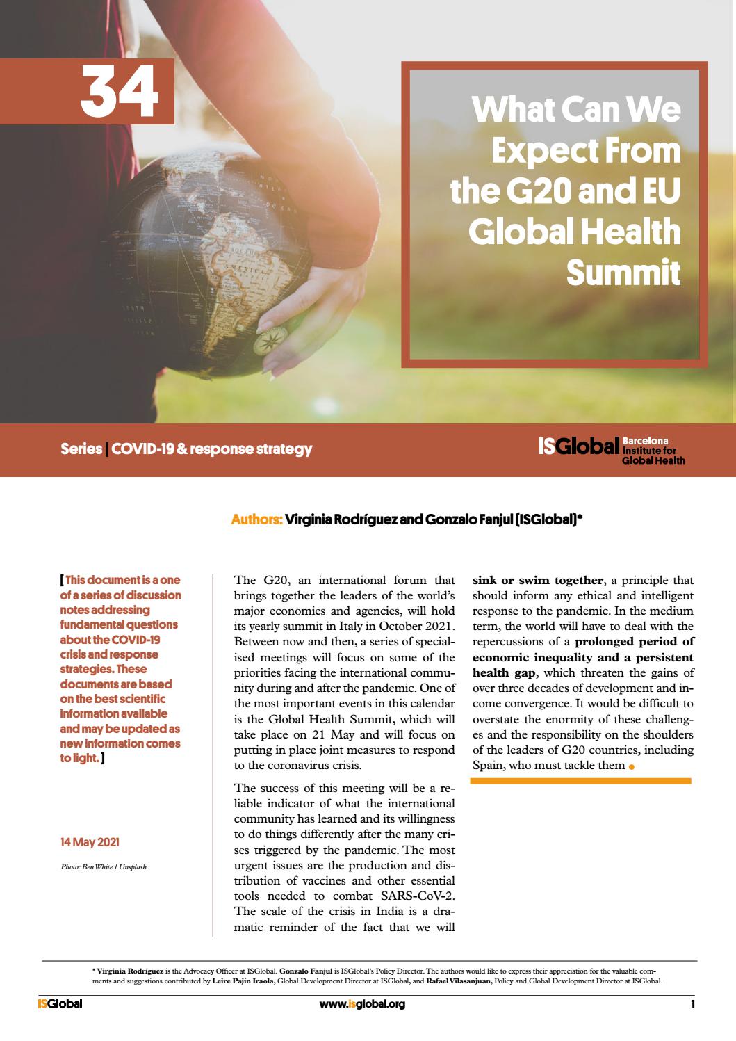 What Can We Expect From the G20 and EU Global Health Summit? (34) by ...