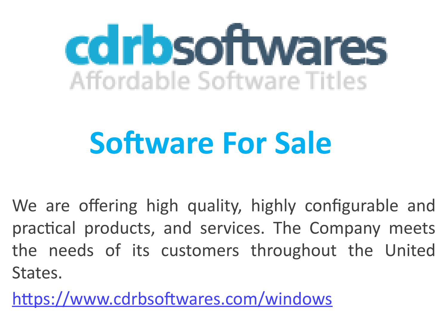 Software For Sale by cdrbsoftwares - Issuu