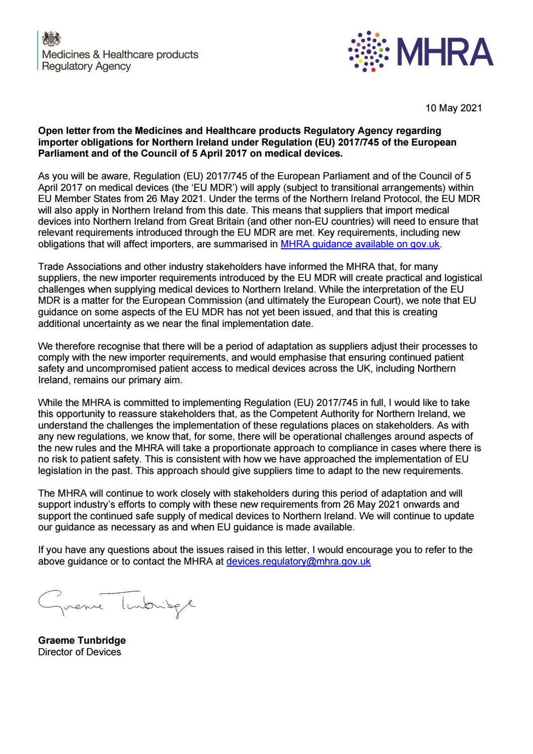 Open letter to the UK Medical Devices Industry from the MHRA by The ...
