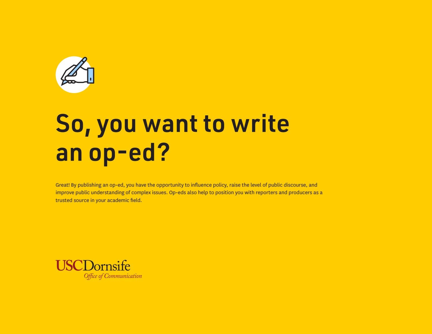 USC Dornsife How To Write An Op Ed Guide By USC Dornsife Office Of 