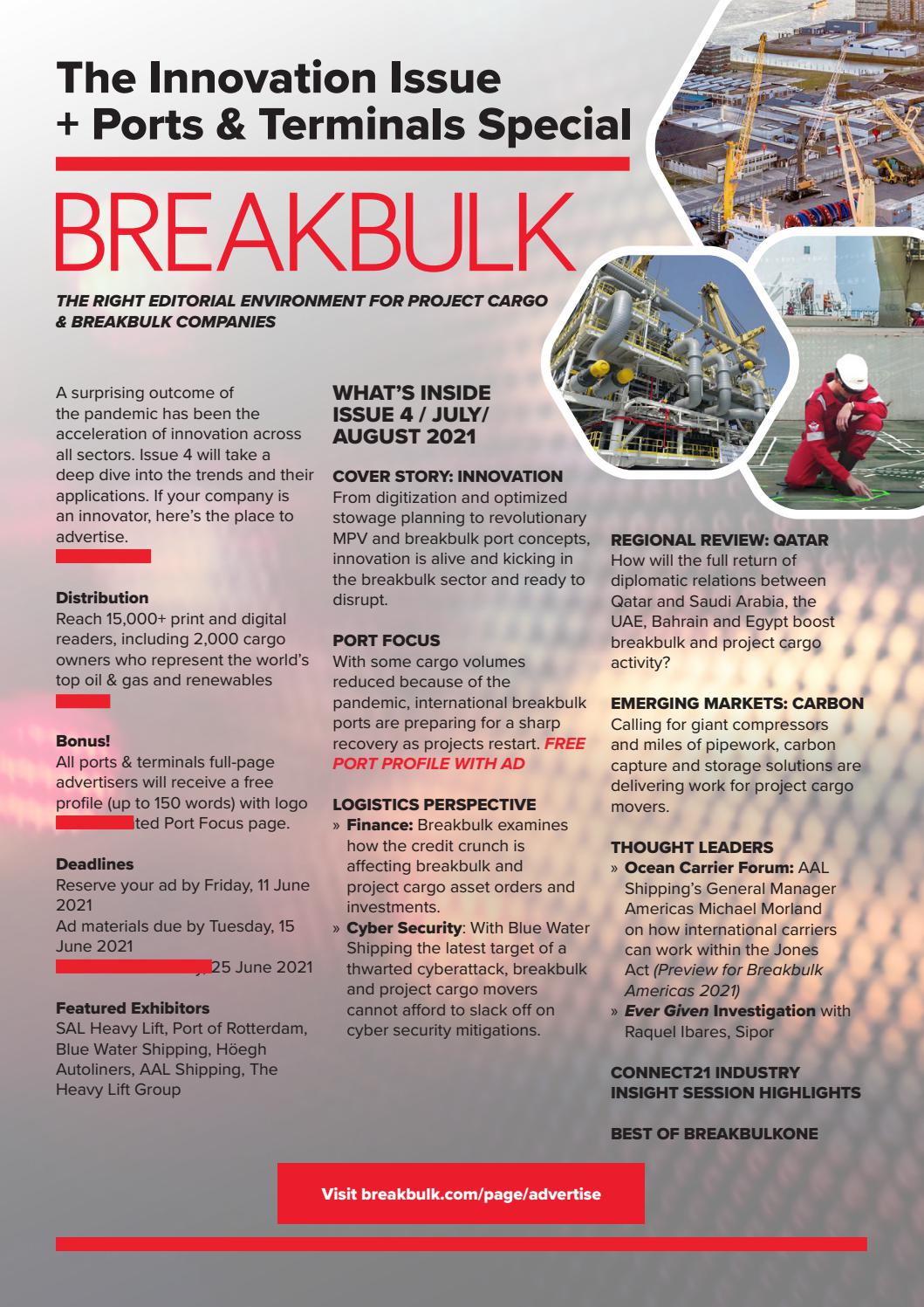 Advertise in Breakbulk Magazine Issue 4/2021 by Breakbulk Events ...
