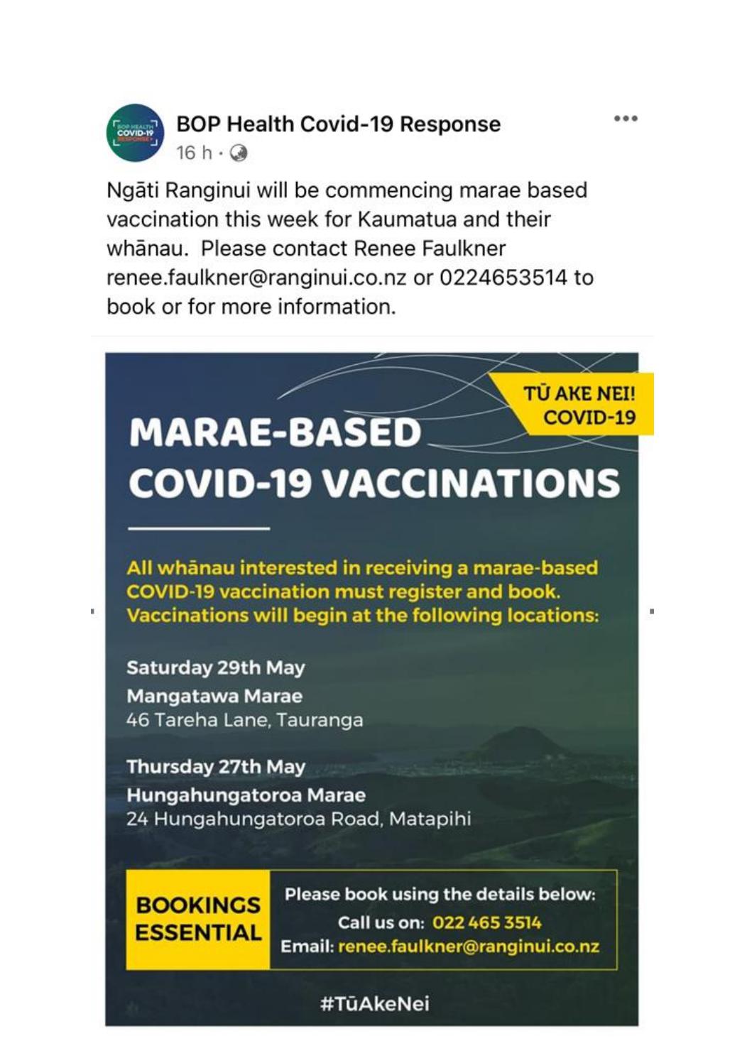 Marae Based Covid Vaccinations by WBOP PHO - Issuu