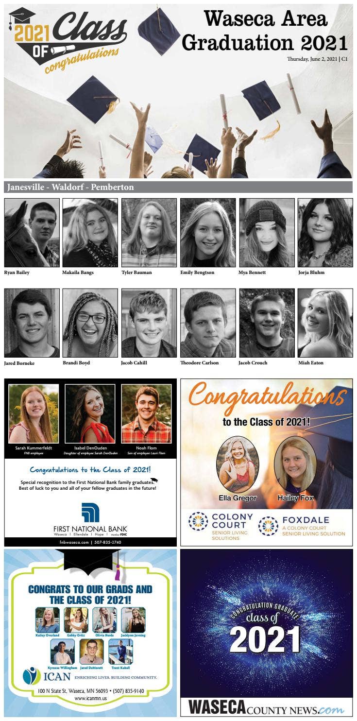 Waseca Area Graduation 2021 by Kate Noet - Issuu