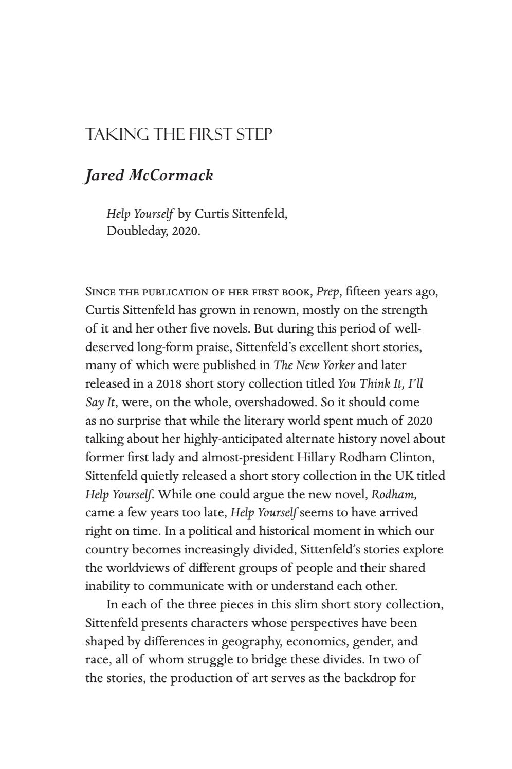 "Taking the First Step," a review by Jared McCormack of "Help Yourself ...