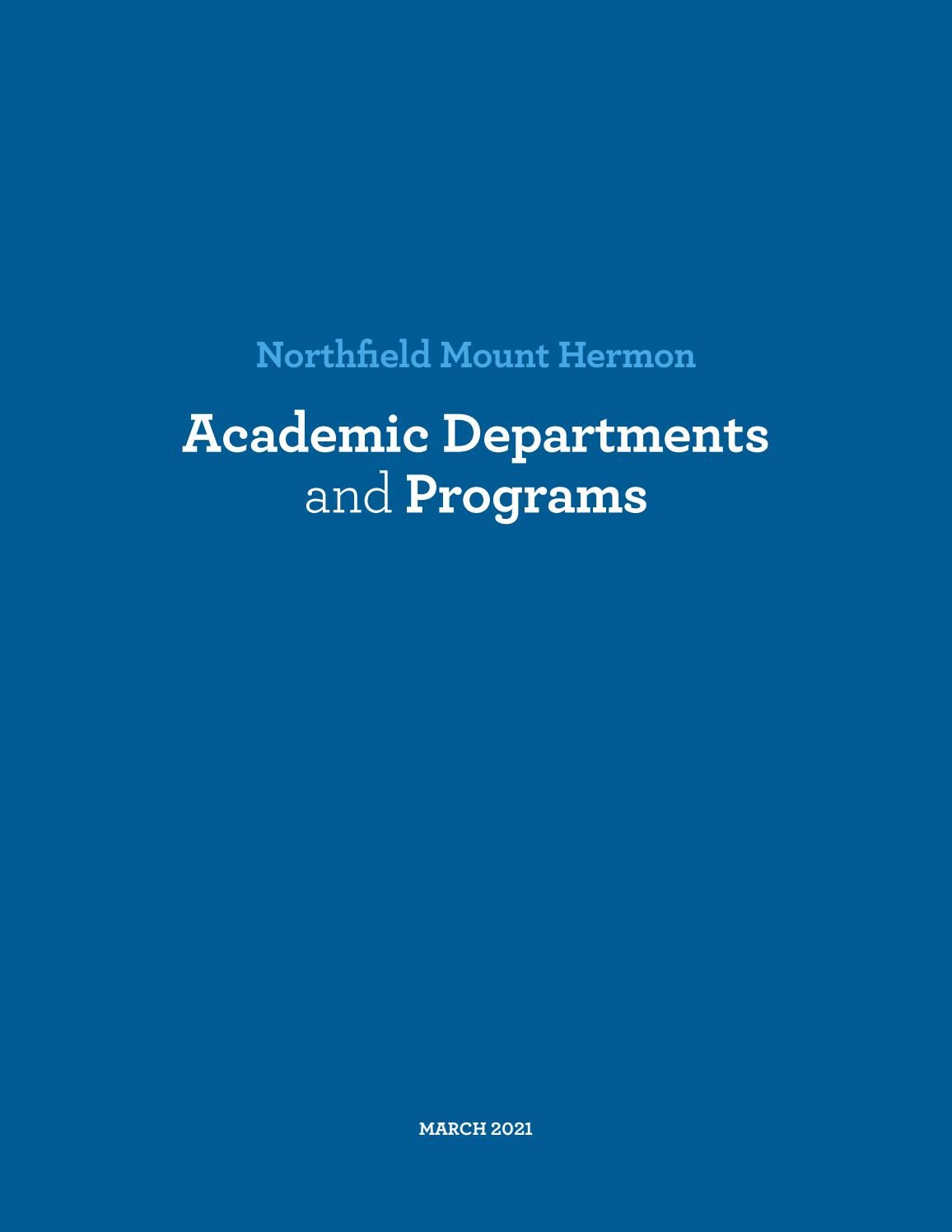 NMH Departments and Programs 2021 by Northfield Mount Hermon - Issuu