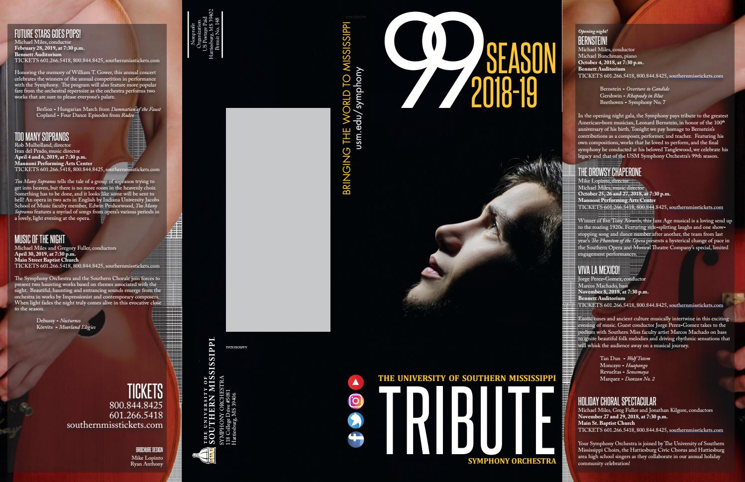 99th Season Brochure for The University of Southern Mississippi ...