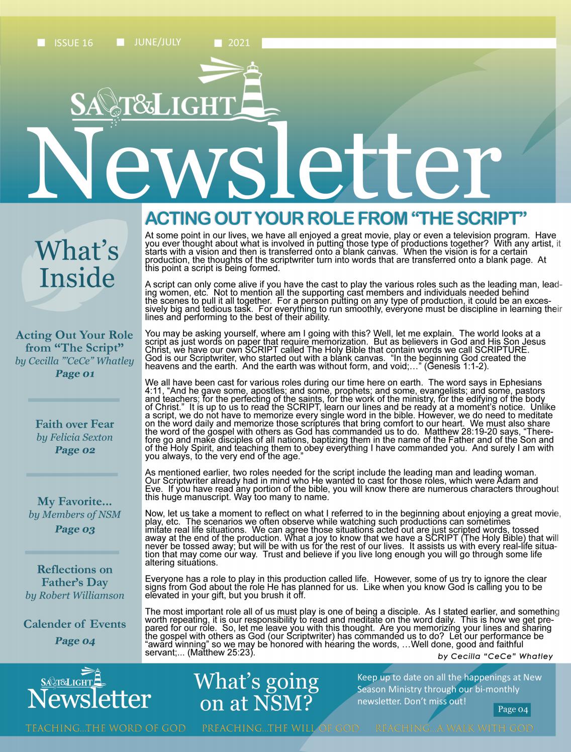 Salt & Light Newsletter - Issue 16 by Salt & Light Newsletter - Issuu