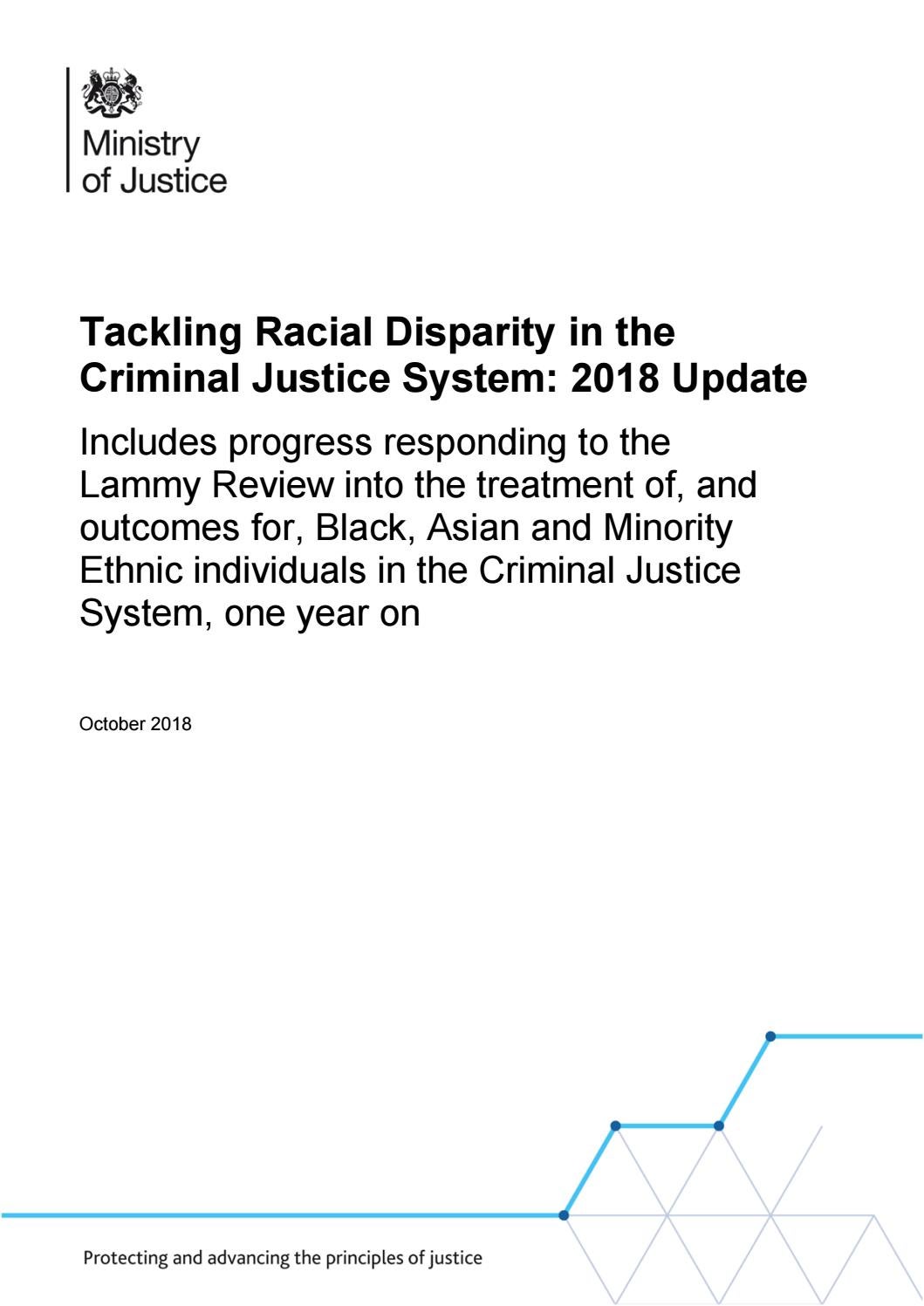 Tackling racial disparity in the Criminal Justice System: 2018 Update ...