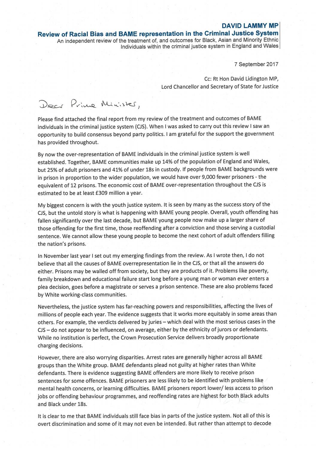 David Lammy open letter to the Prime Minister by Iconic Media Solutions ...