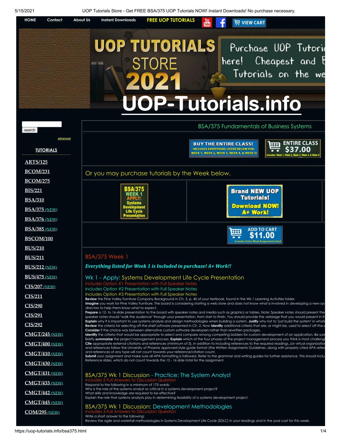 UOP Tutorials Store - Brand NEW UOP Tutorials! by ITGURU101 - Issuu