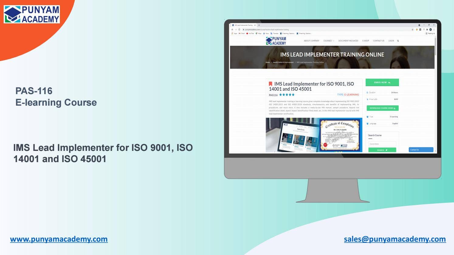 IMS Lead Implementer for ISO 9001, ISO 14001 and ISO 45001 by Punyam ...