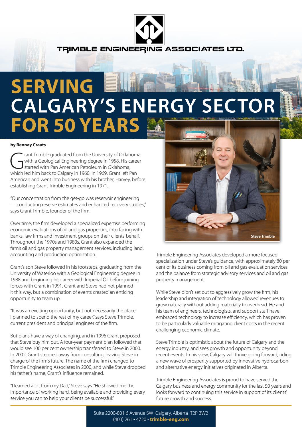 Trimble Engineering - Celebrating 50 Years by Business in Calgary - Issuu