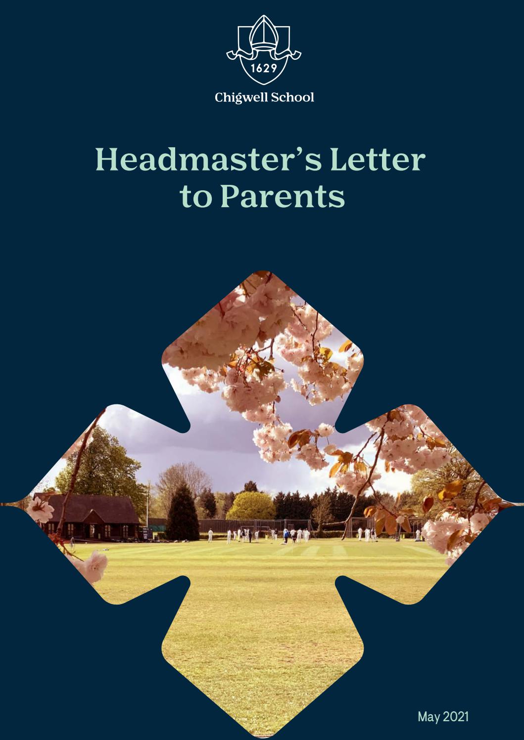 Headmaster's Letter to Parents May 2021 by Chigwell School - Issuu