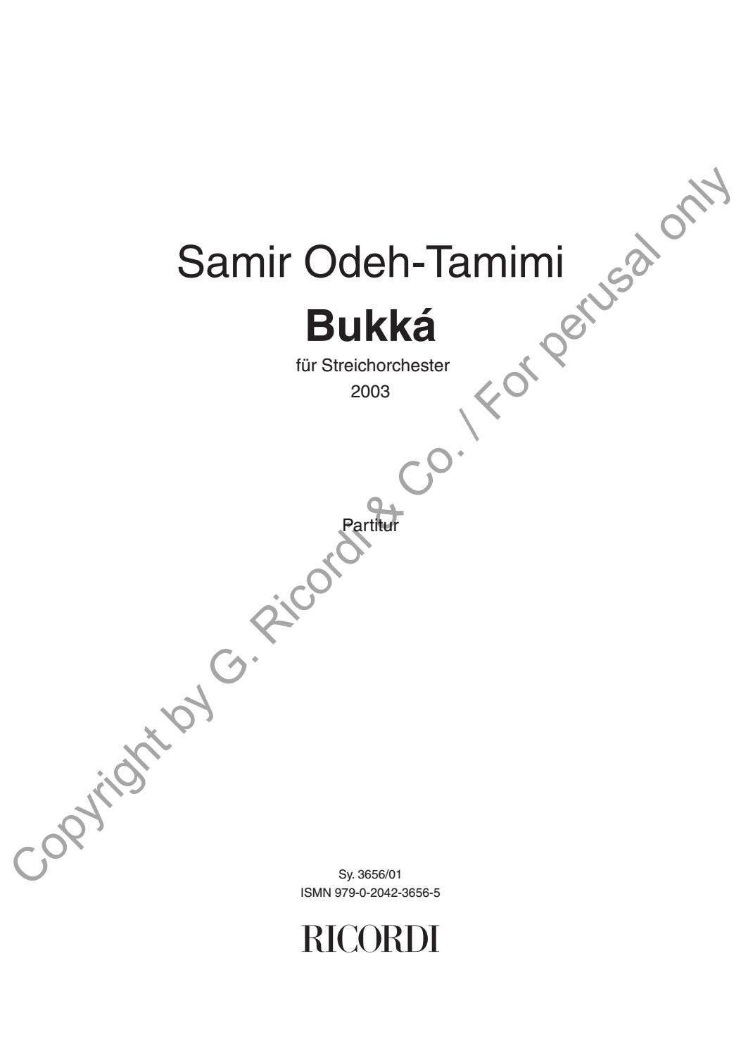 Sy. 3656 - Samir Odeh-Tamimi - Bukká (2003) by Ricordi - Issuu