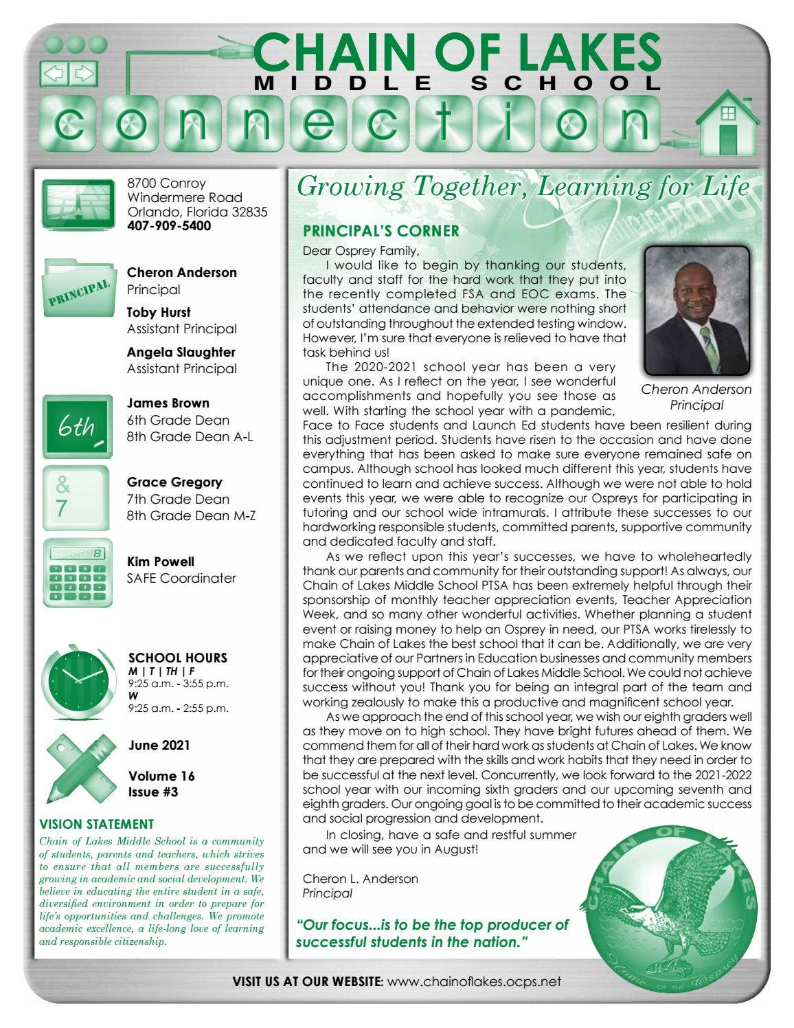Chain of Lakes Middle School Newsletter by Academy Publishing, Inc. - Issuu