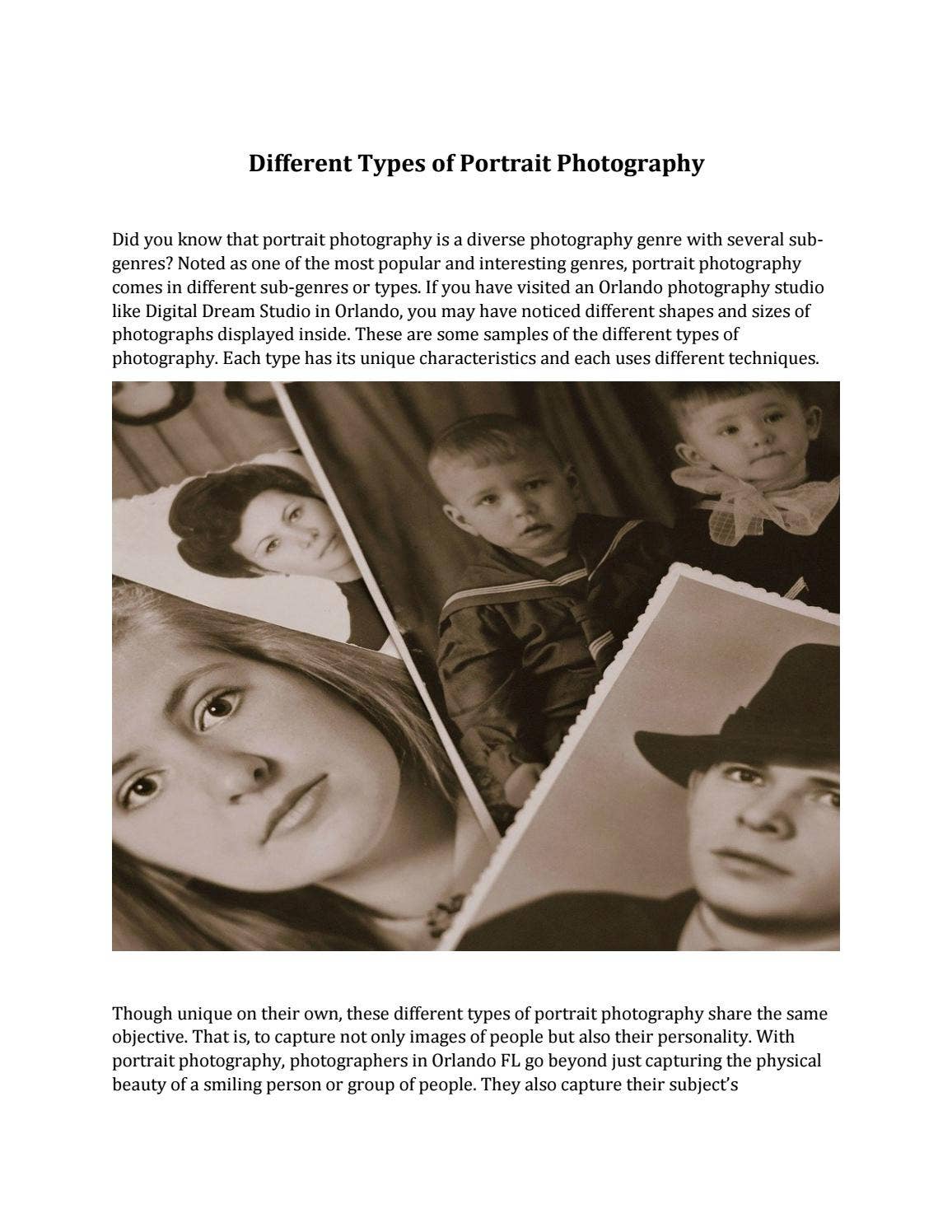 Different Types of Portrait Photography by Digital Dream Studio - Issuu