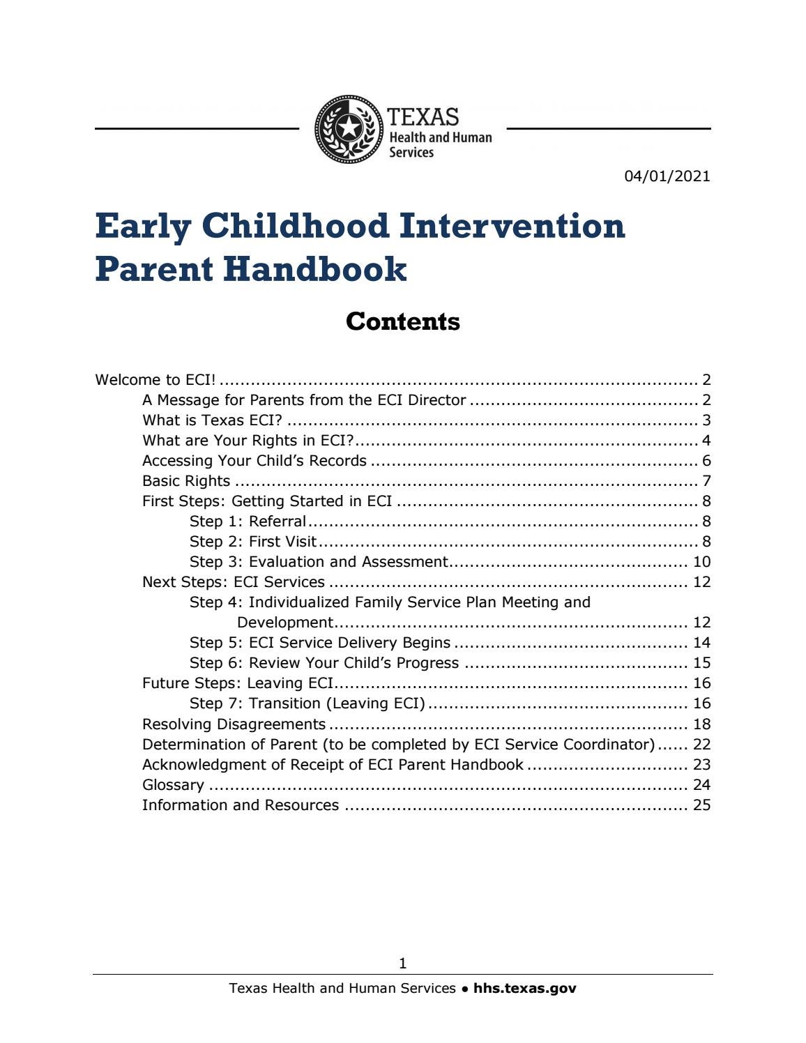 ECI Parent Handbook by Brighton Center - Issuu