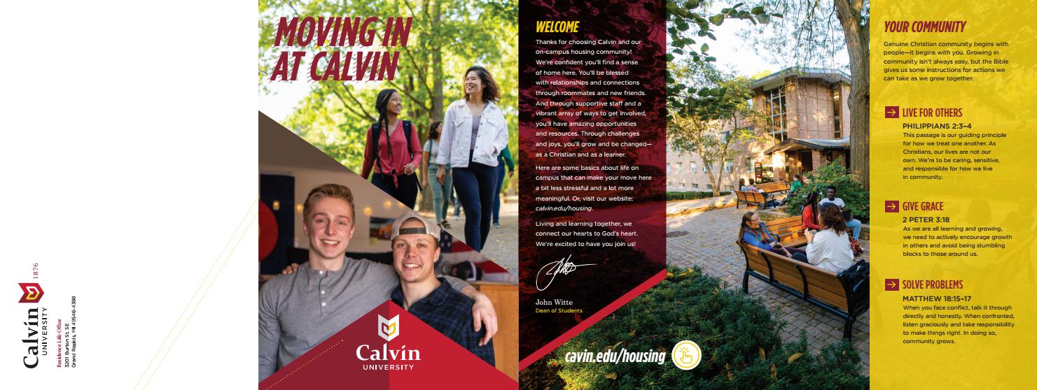 Moving In at Calvin Brochure by Calvin University - Issuu