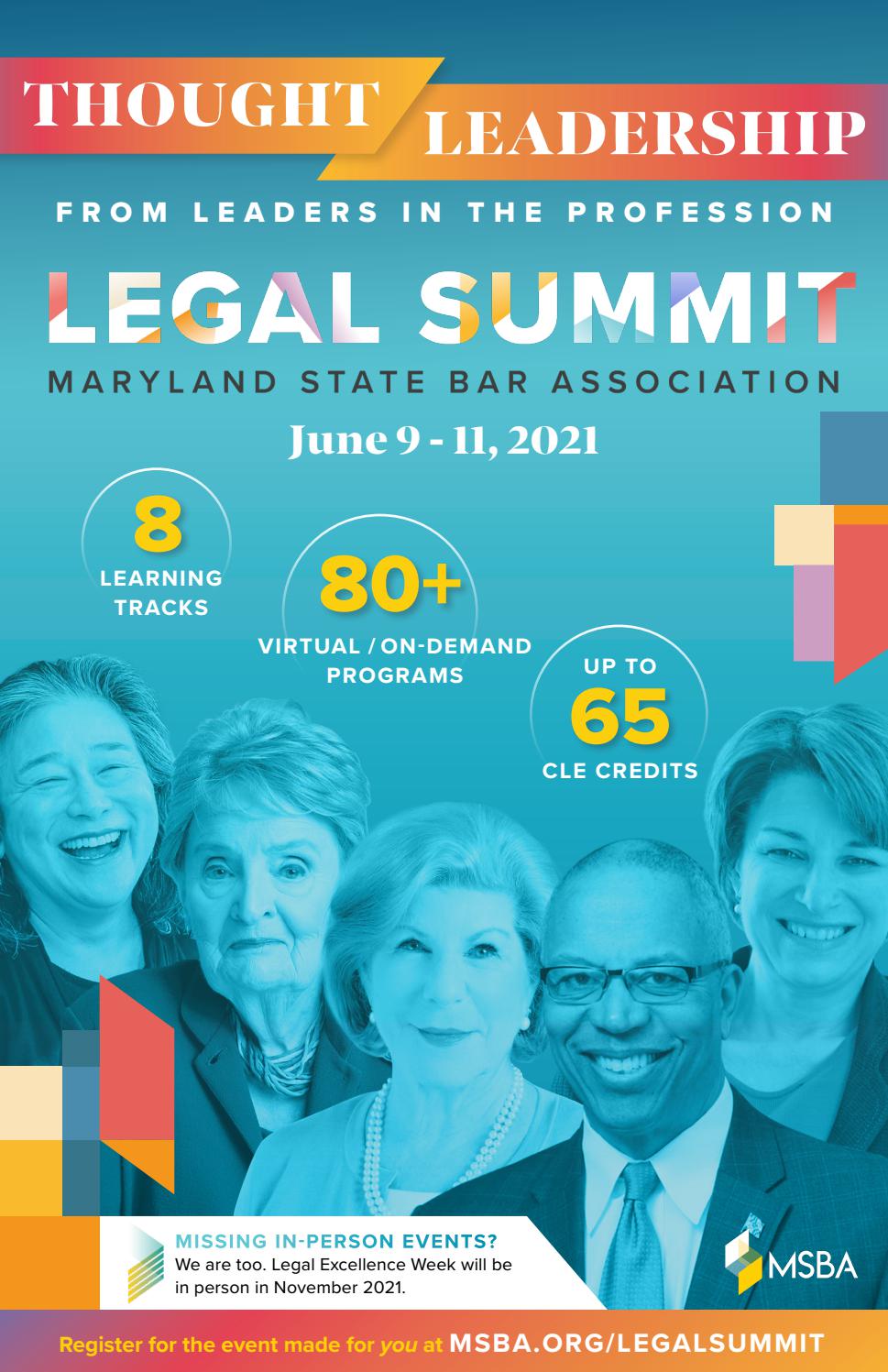 2021 Legal Summit Brochure by Maryland State Bar Association - Issuu