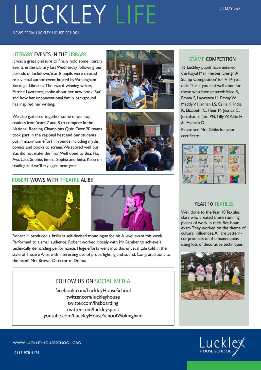 Luckley Life - Weekly News 28 May, 2021 by Marketing - Issuu