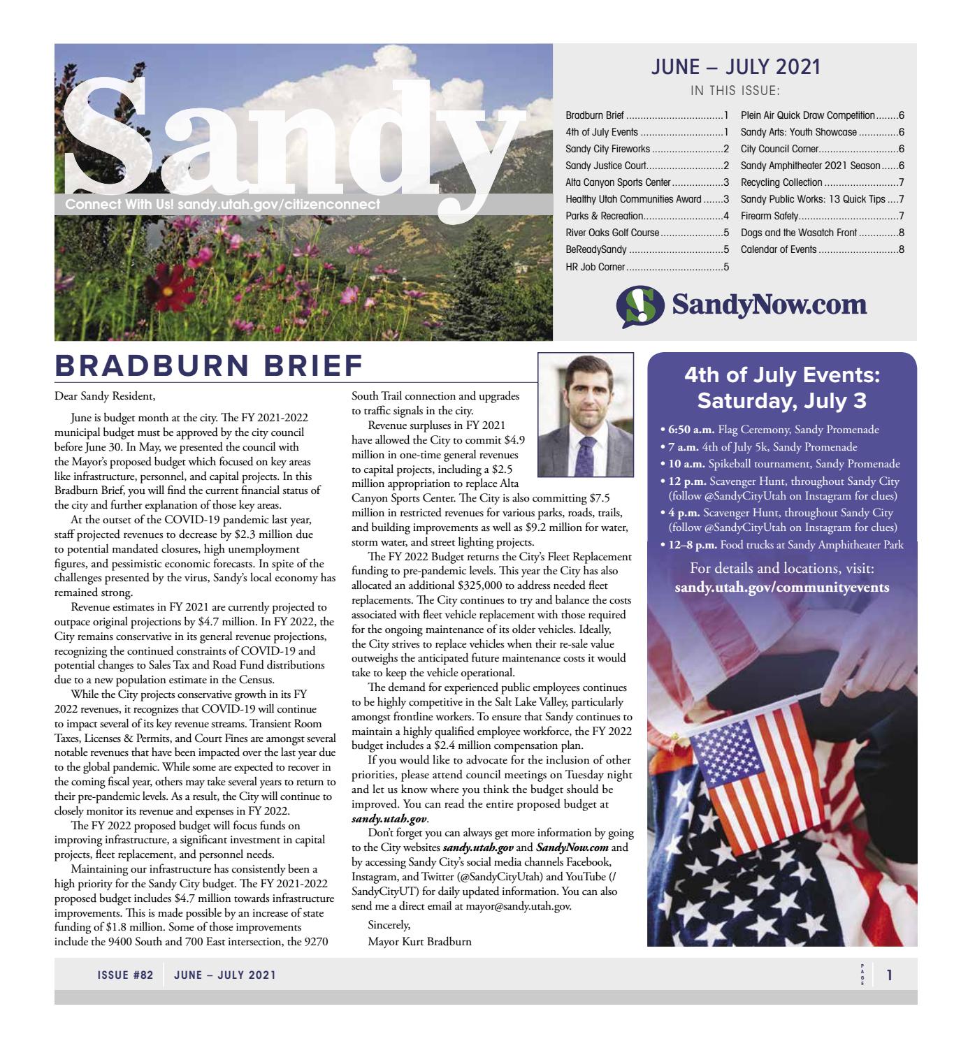 Sandy City Newsletter | June 2021 by The City Journals - Issuu