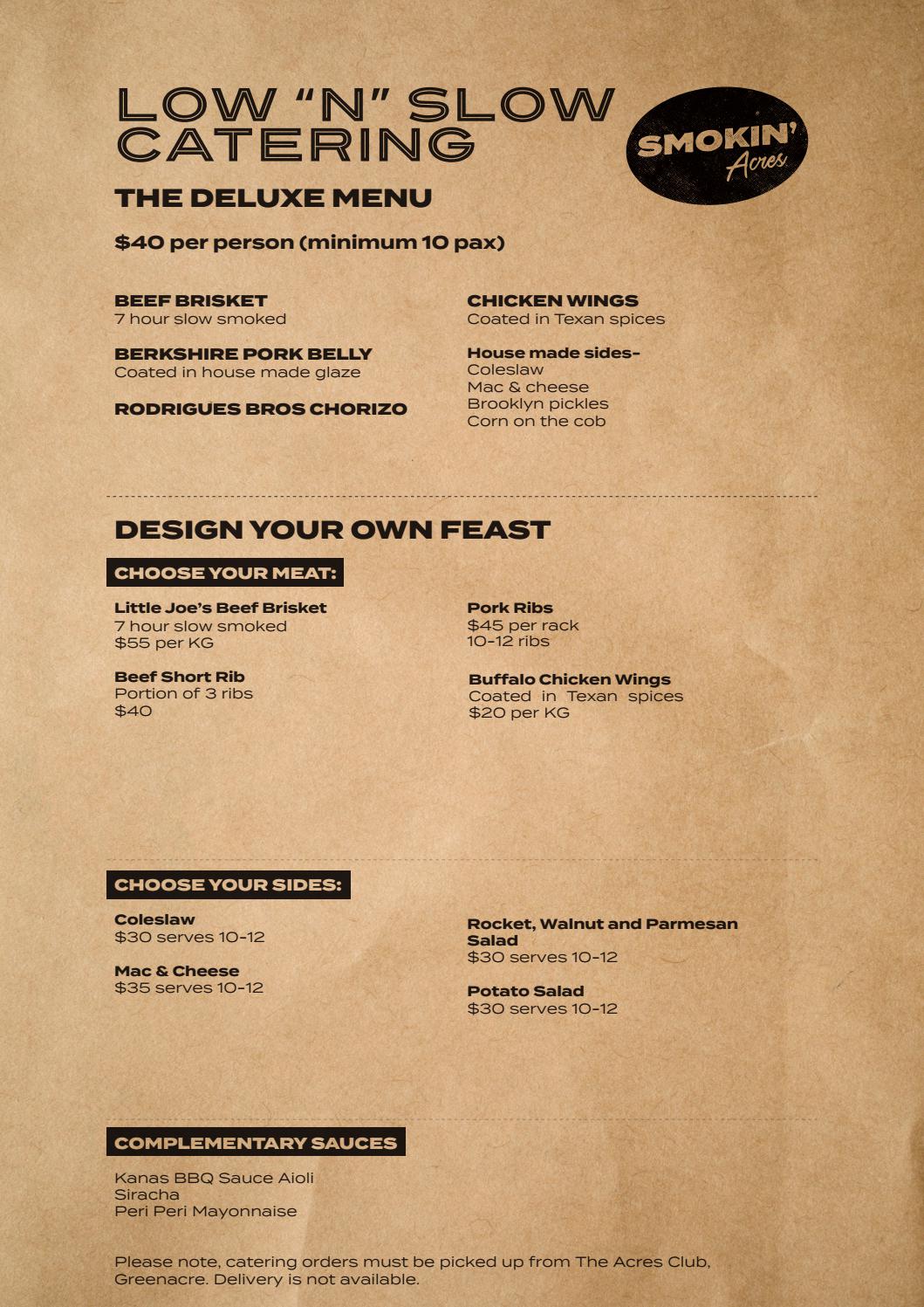 Acres Low N Slow Catering Menu by Bankstown Sports Club - Issuu