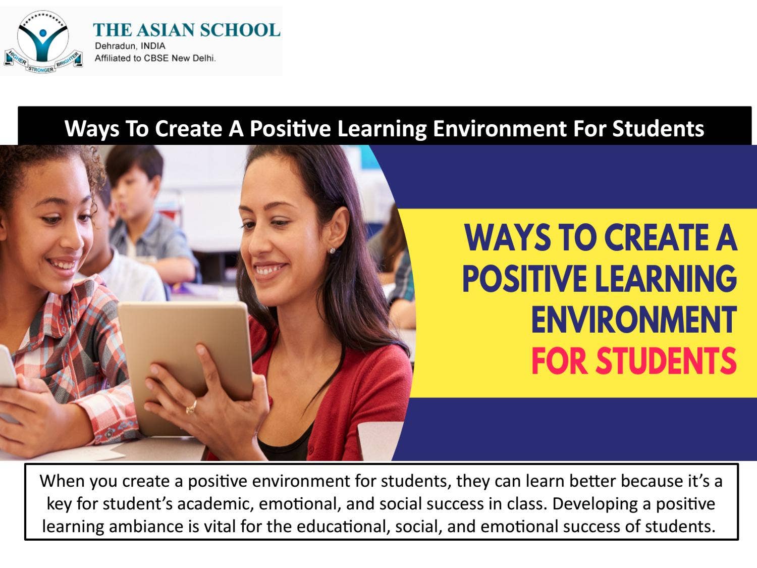 Ways To Create A Positive Learning Environment For Students by The ...