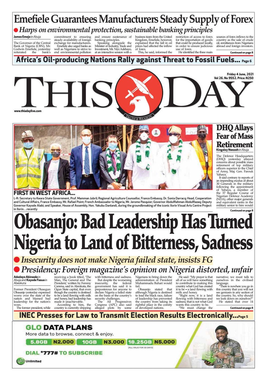 FRIDAY 4TH JUNE 2021 by THISDAY Newspapers Ltd - Issuu