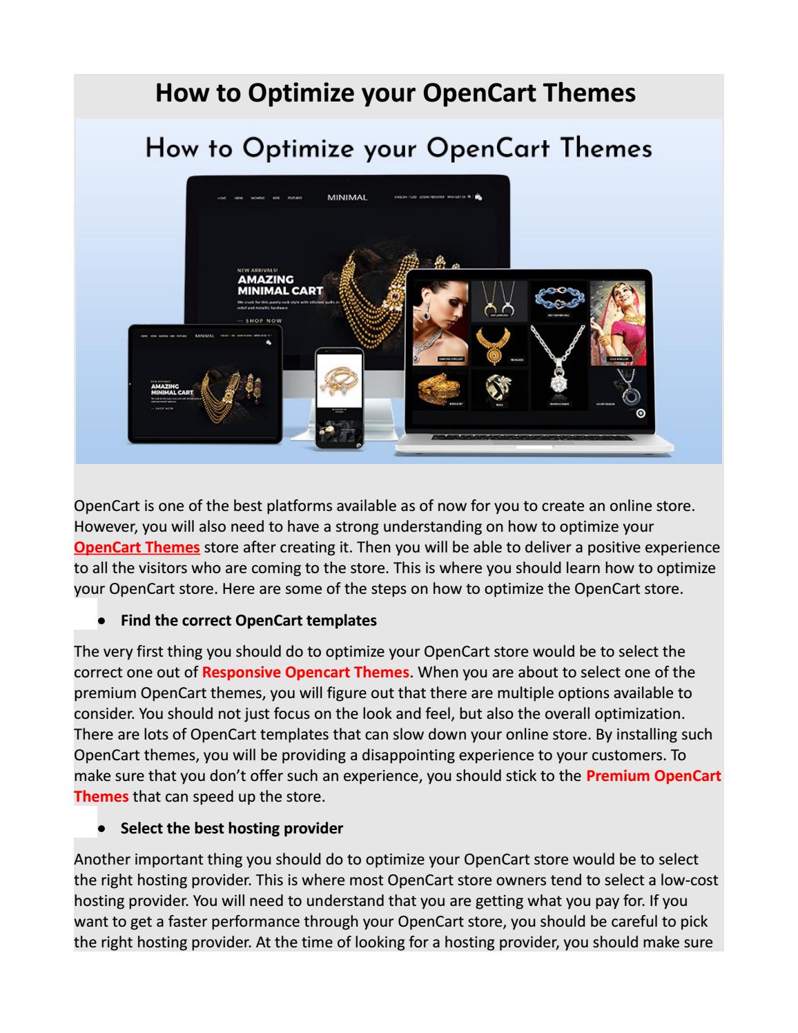 How to Optimize your OpenCart Themes by mcfarlanefrancis602 - Issuu