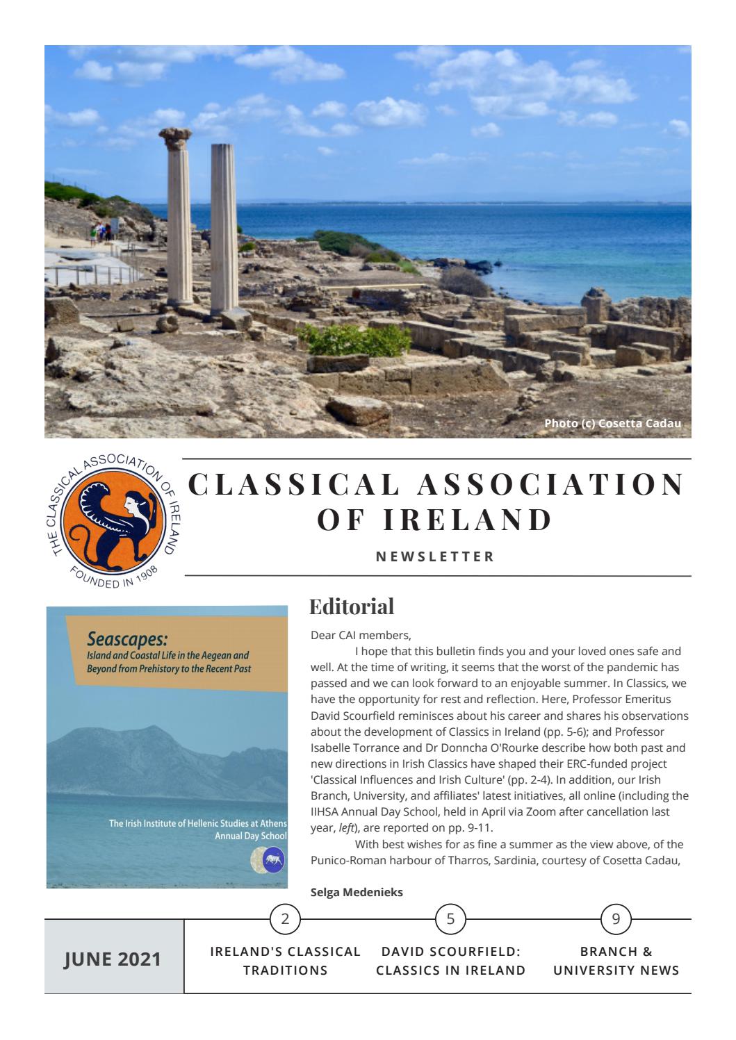Classical Association of Ireland Newsletter June 2021 by Classical ...