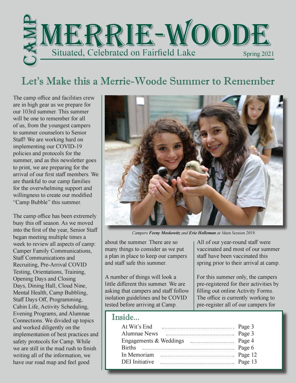 Camp Merrie-Woode Newsletter - Spring 2021 by Camp Merrie-Woode - Issuu