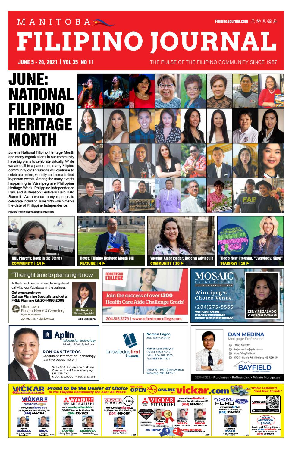 Filipino Journal Manitoba Edition June 05 -20, 2021 by Filipino Journal ...